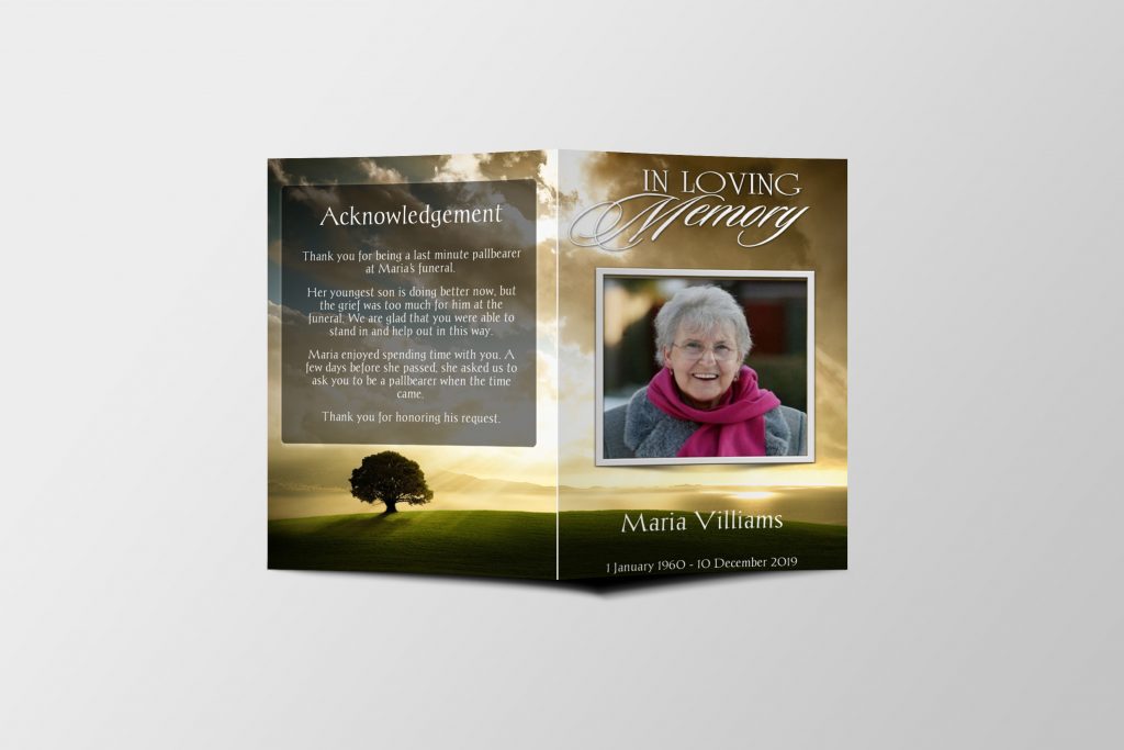 Dark Cloud Funeral Program Template | QuickFuneral LLC