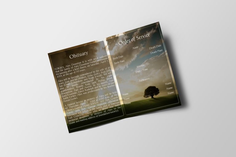 Dark Cloud Funeral Program Template | QuickFuneral LLC