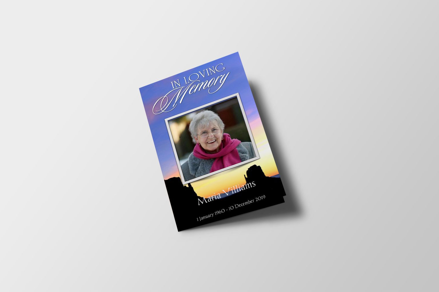 Sunset Funeral Program Template | QuickFuneral LLC