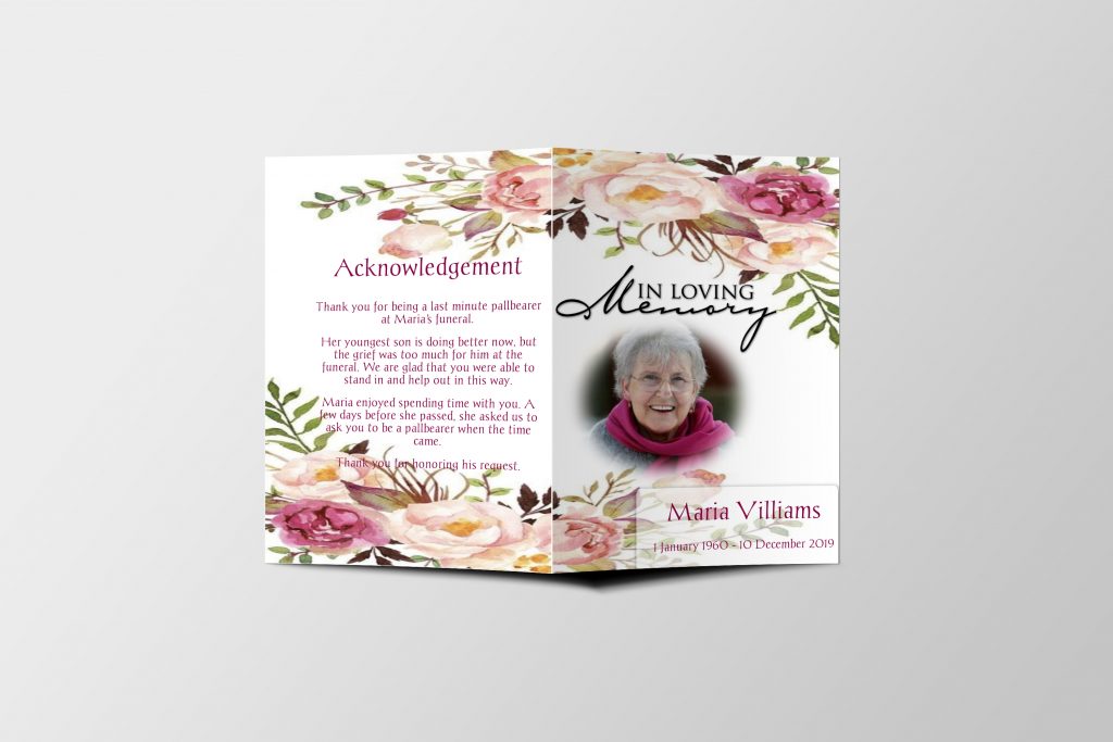 Floral Garden Funeral Program Template | QuickFuneral LLC