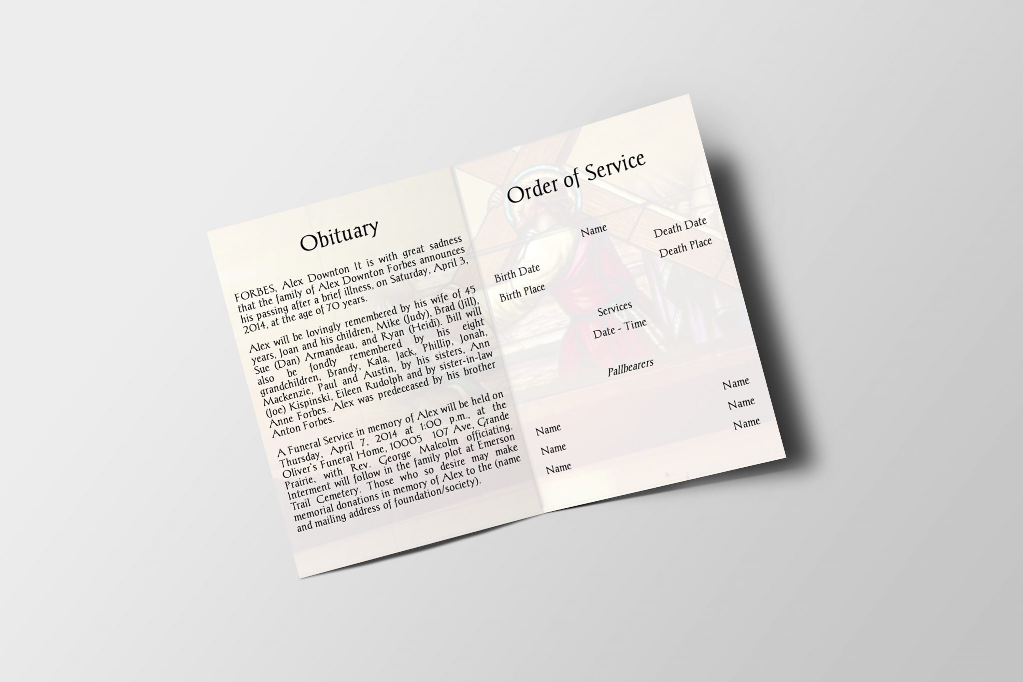 Christian Funeral Program Template | QuickFuneral LLC