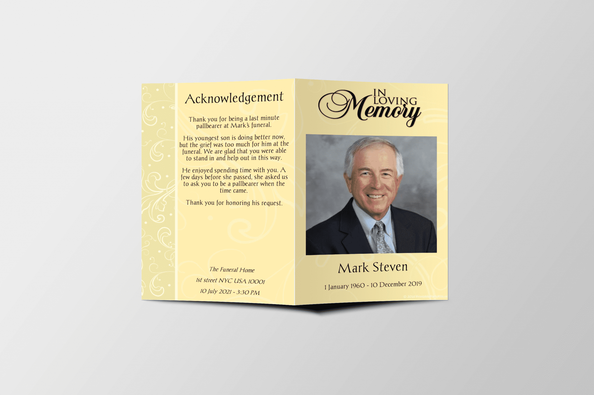 Professional Funeral Program Template | QuickFuneral LLC