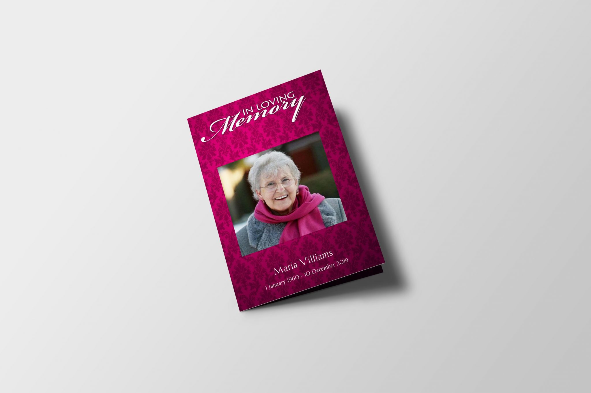 Women Vintage Funeral Program Template | QuickFuneral LLC