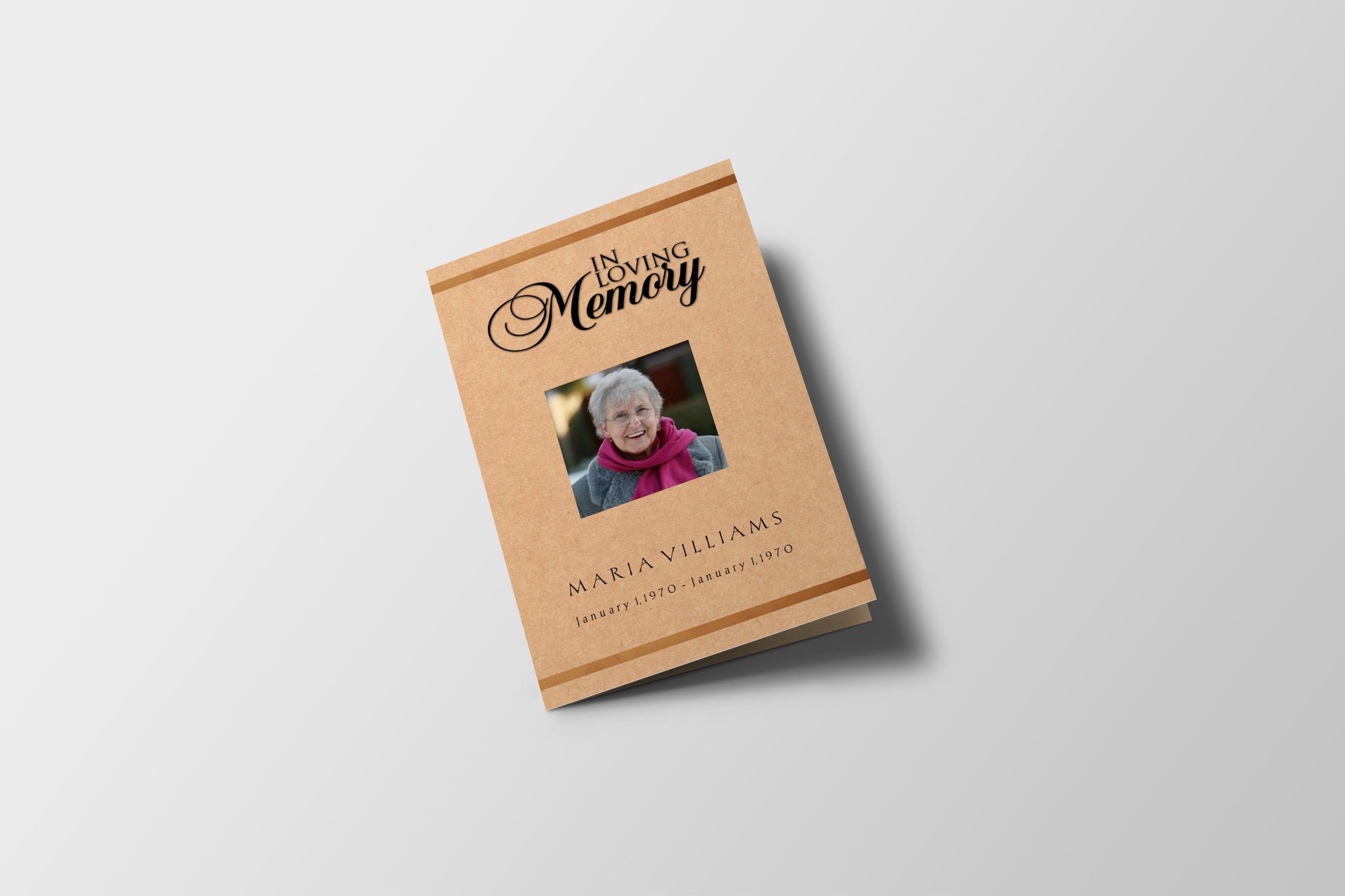 Brown Funeral Program Template | QuickFuneral LLC