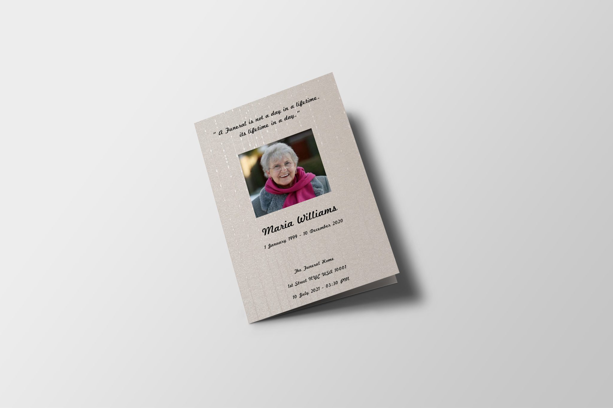 Vinyl Funeral Program Template | QuickFuneral LLC
