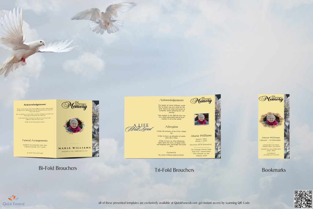 Natural Brown Themed Funeral Programs