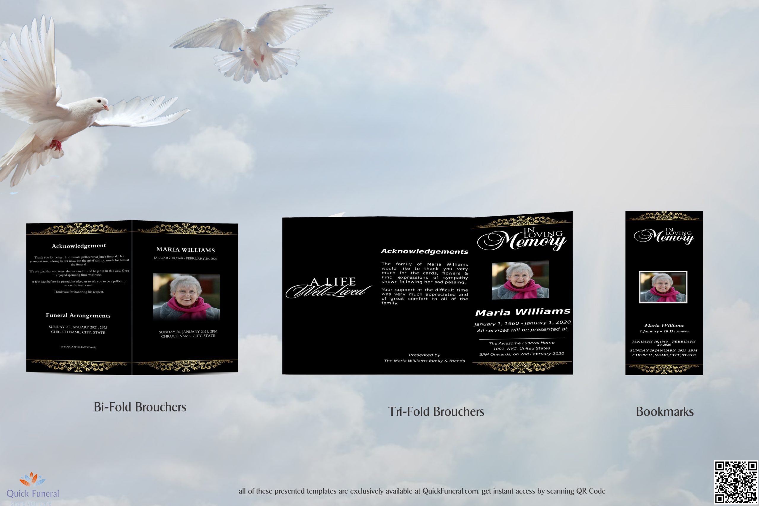 Elegant Royalty Themed Funeral Programs