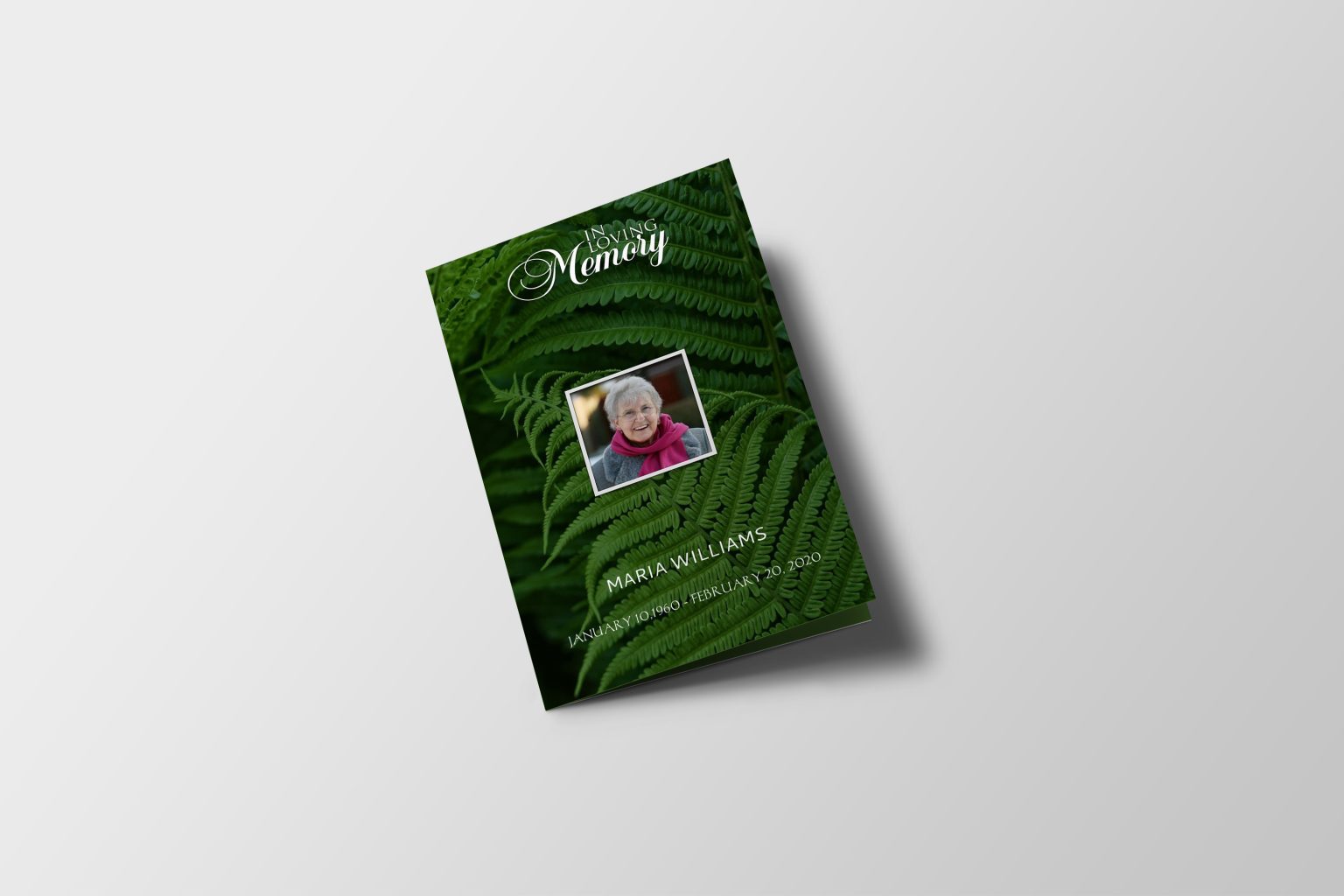 Fern Funeral Program Template | QuickFuneral LLC