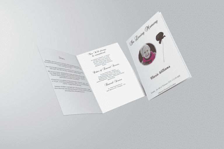Gray Elegant Oval Frame Funeral Program Template