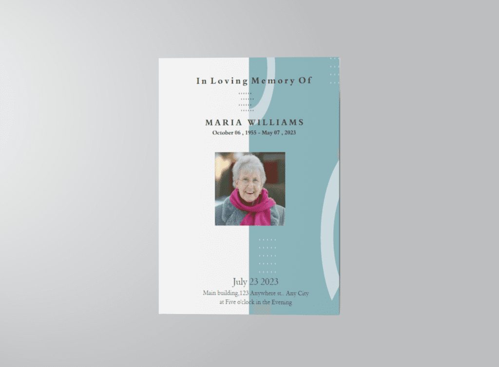 Minimalist Half Page Funeral Program Bifold Brochure