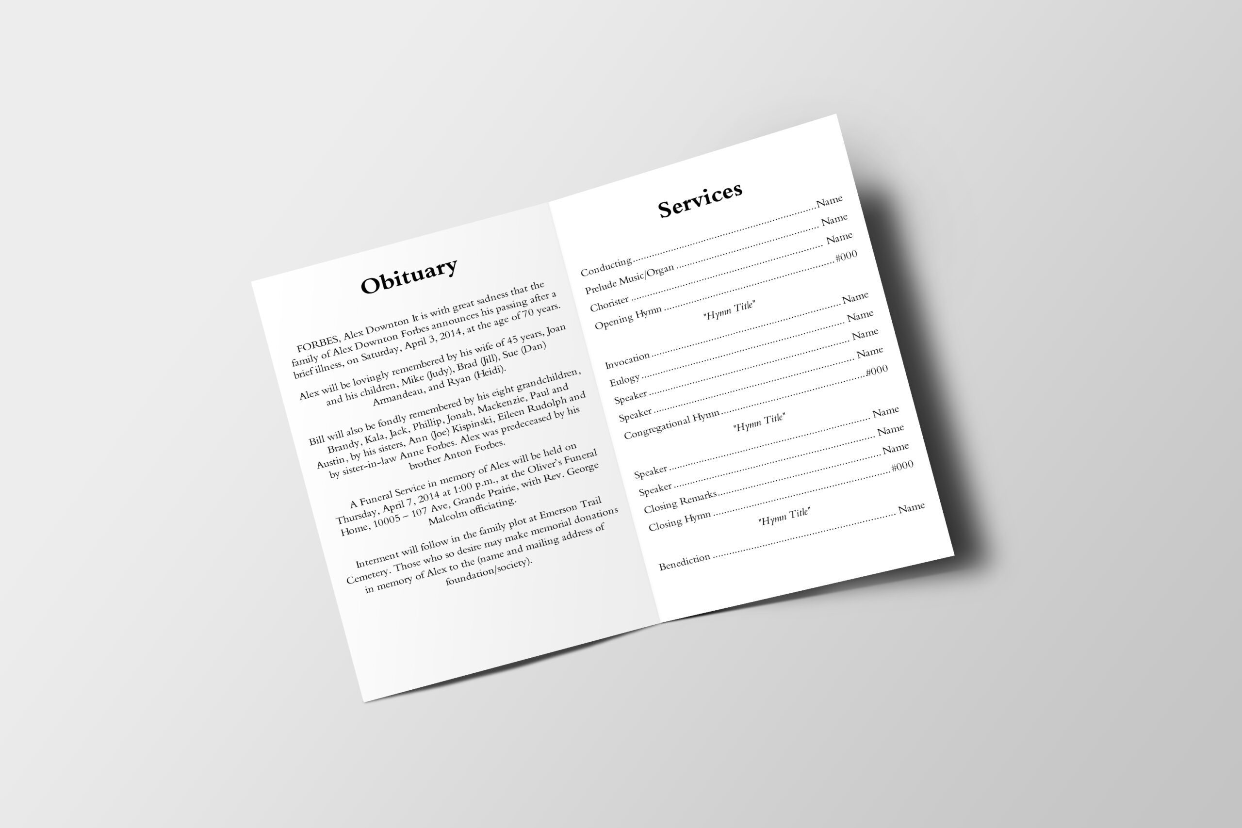 Obituaries Format