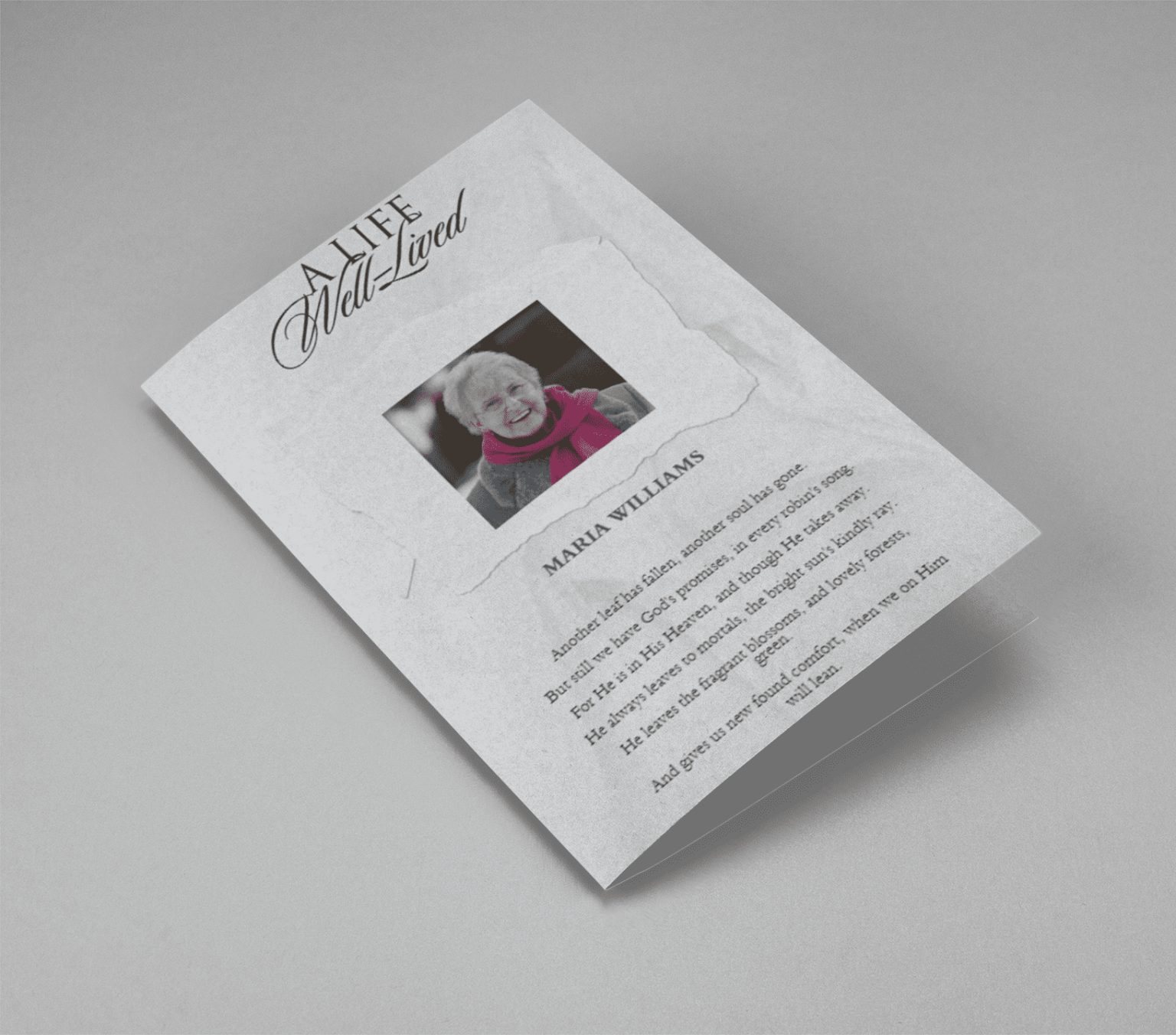 White Classic Funeral Program Template