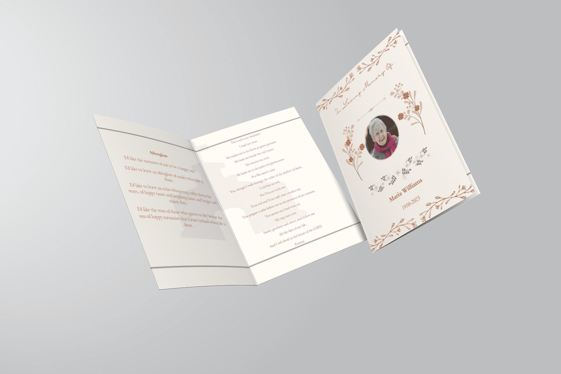 Religious Obituary Template for a Loved One