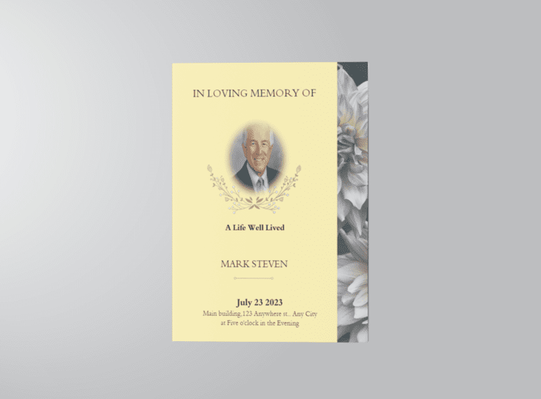 Brown and White Classic Funeral Program Half Page Program