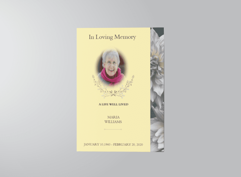 Brown and White Classic Funeral Program Template