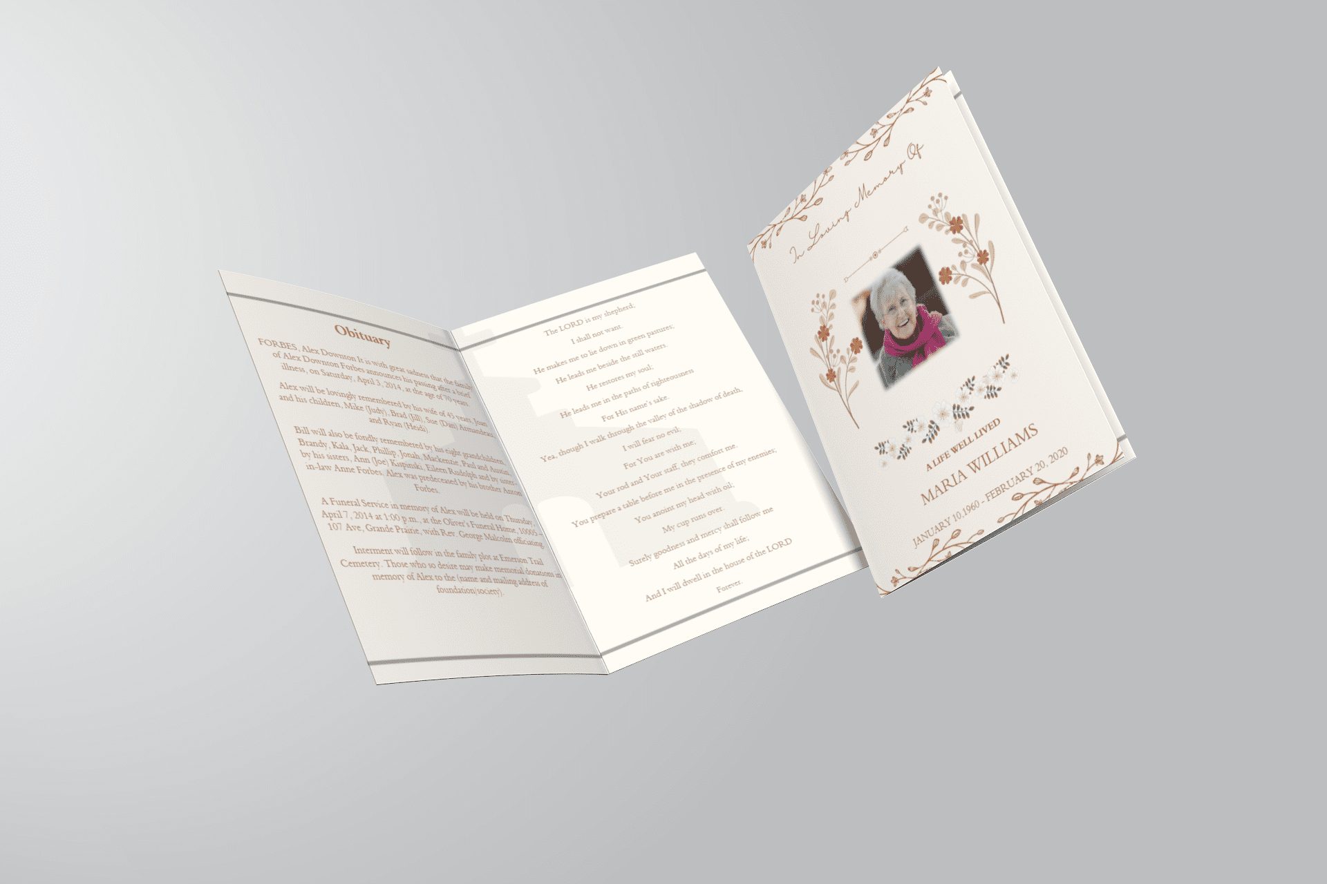 free celebration of life program template download
